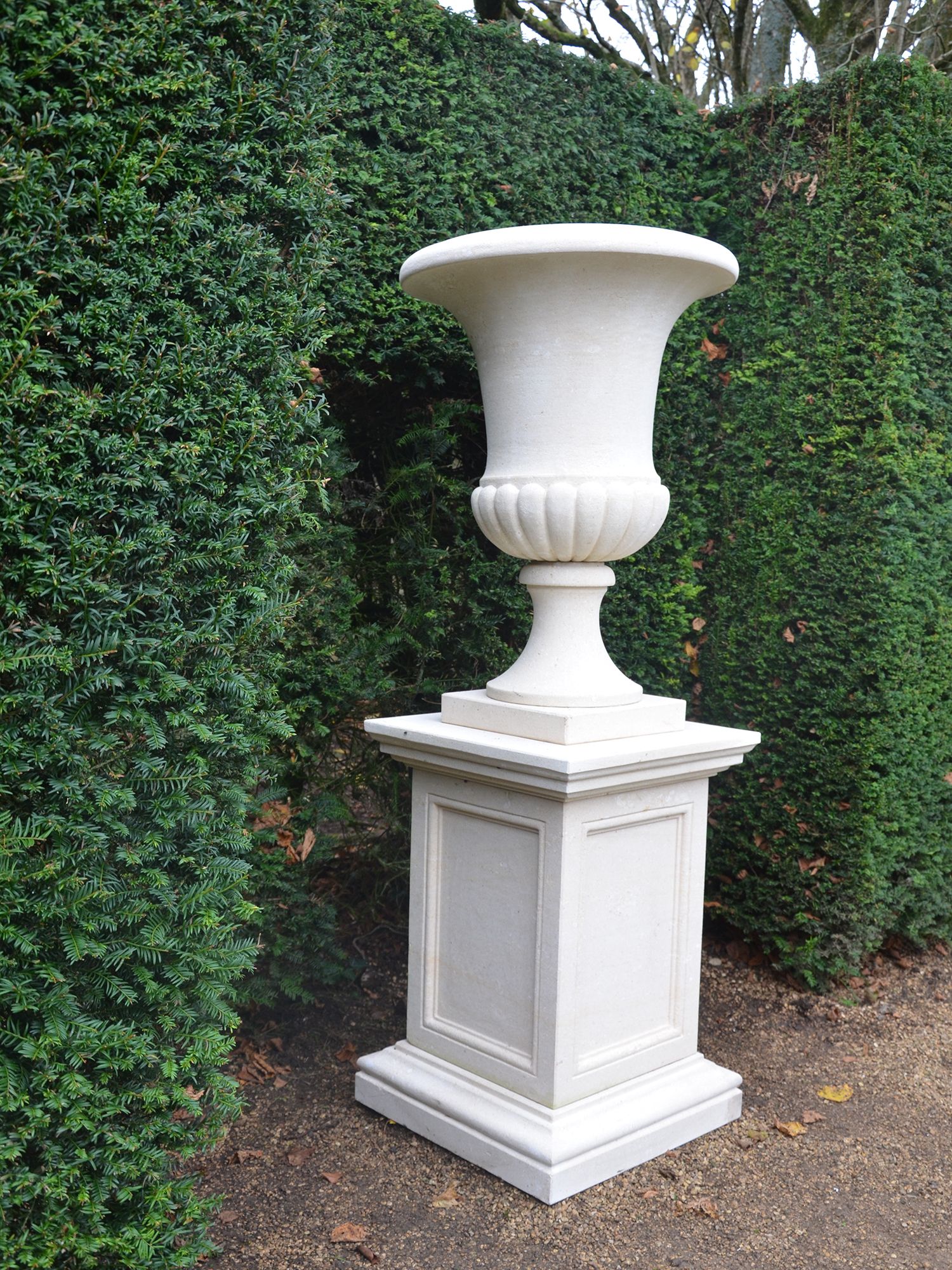 The Campana Urn on Plinth | Heritage Handmade Garden Collections