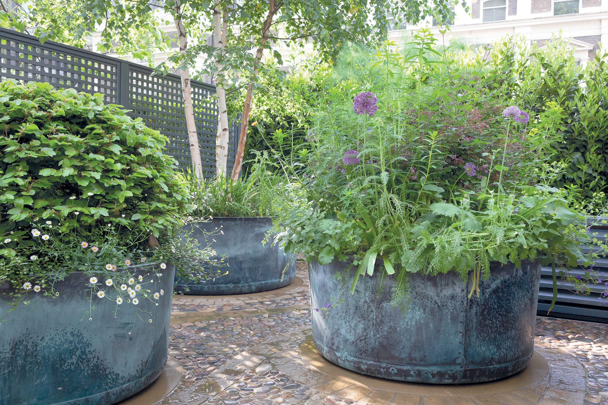 The Courtyard Copper Garden Planter Flat Edge - Large | Heritage ...