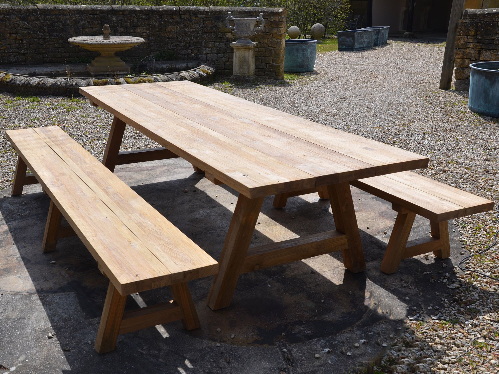 The Farmhouse Garden Dining Table and Benches Set - Large | Heritage ...