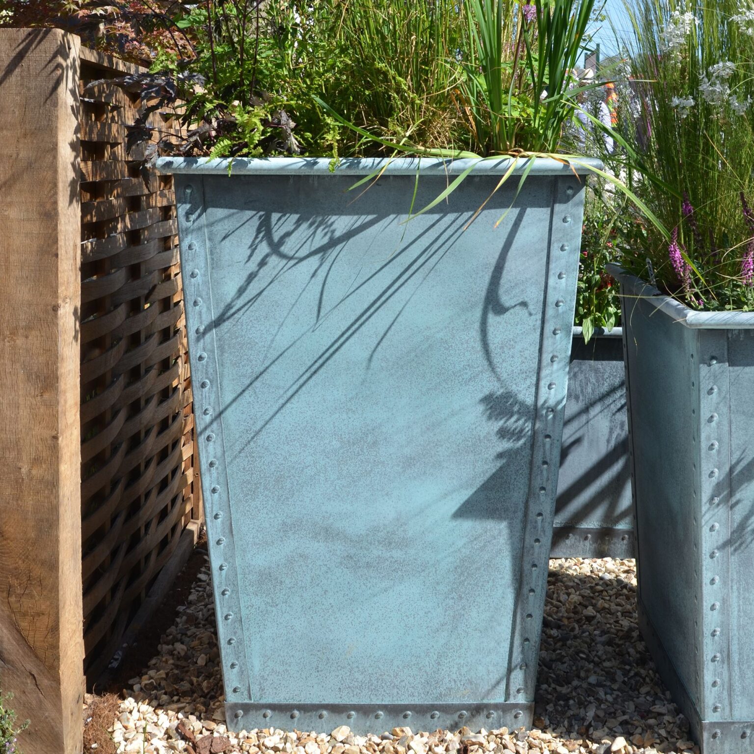 The Square Terrace Copper Garden Planter Rolled Edge - Large | Heritage ...