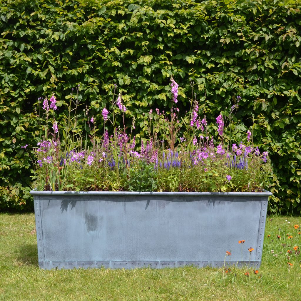 The Rectangular Copper Garden Planter Rolled Edge Wide - Medium ...
