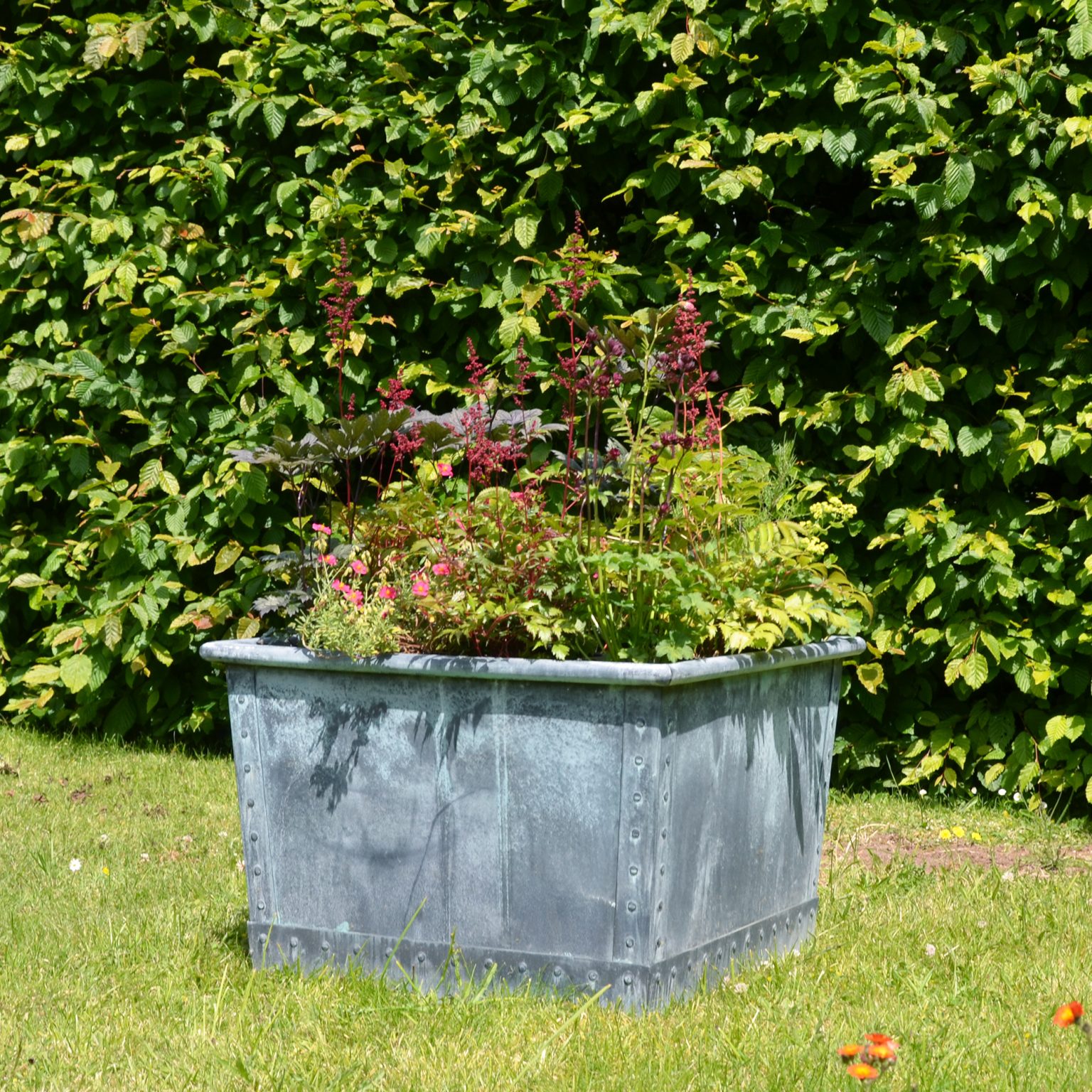 The Square Copper Garden Planter Rolled Edge - Small | Heritage ...