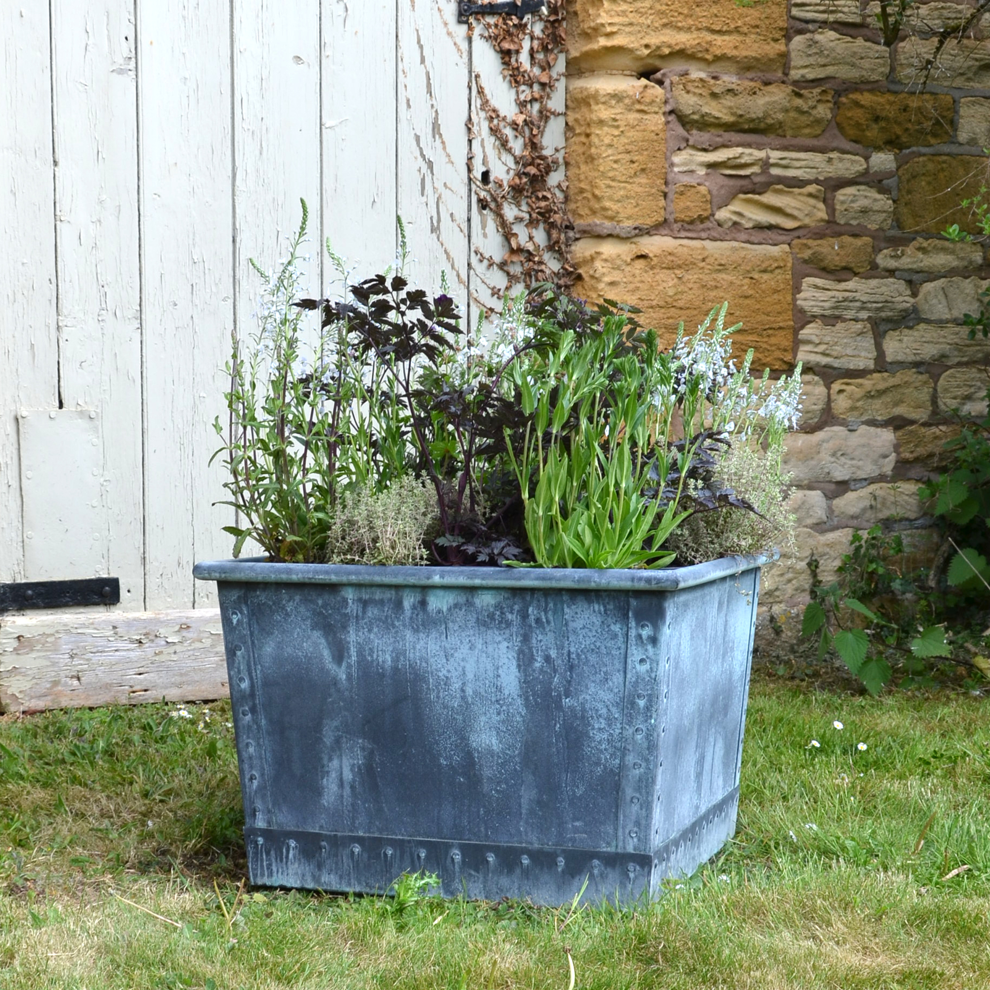 The Square Copper Garden Planter Rolled Edge - Medium | Heritage ...